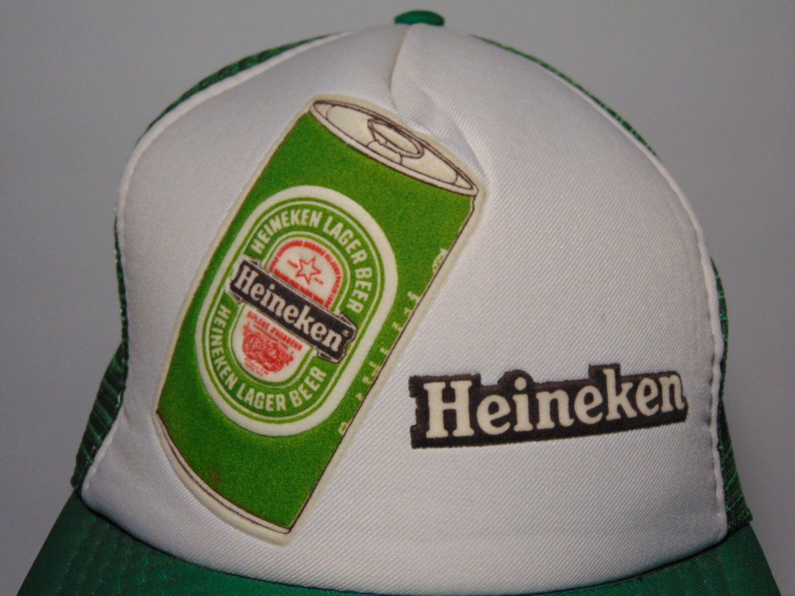 1980s Old Vintage Heineken Beer Can Graphic Snapback … - Gem