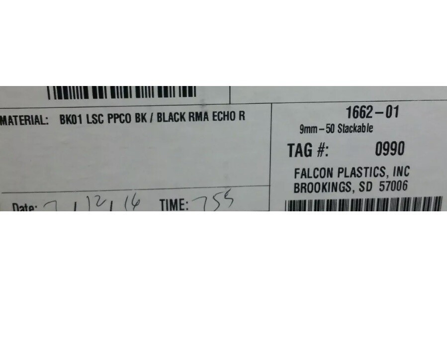 9mm x 50 Black Ammo Stackable Tray Falcon Plastic PRS-021 HPACTRAYSMALL ...