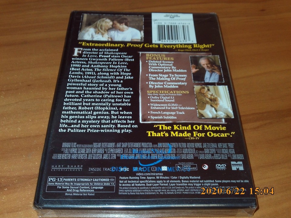 Proof (DVD, Widescreen 2006) NEW 786936296303| eBay