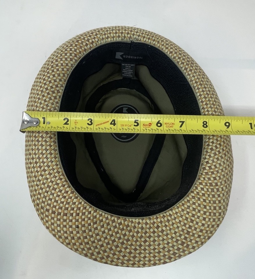 Kooringal Fedora 59cm Paper/Cotton Green Band Unisex | eBay UK