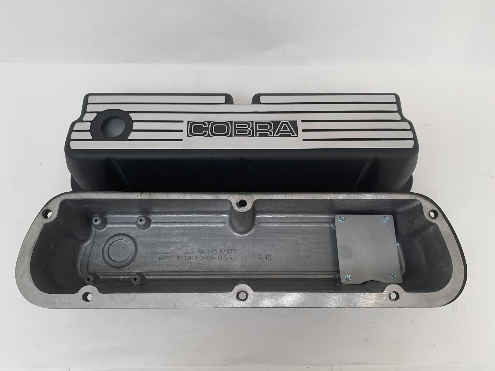 Ford Cobra Tall 289, 351W Black Valve Covers - Wide Fin Style - Ansen ...