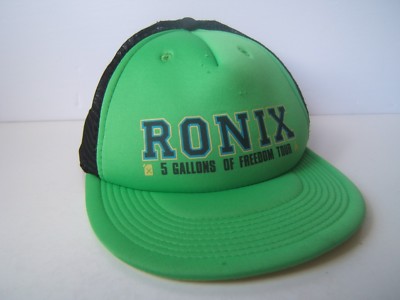 Ronix 5 Gallons of Freedom Tour Hat Green Black Snapback Trucker Cap | eBay
