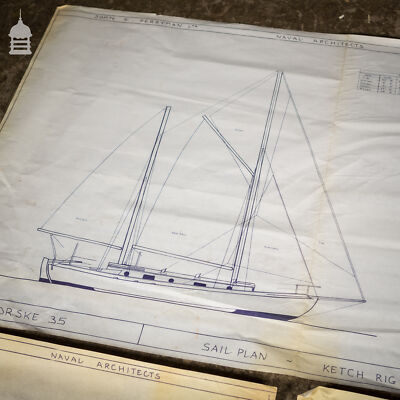 Boat Technical Drawings, 660 Vintage Naval Architect Plans Sailboat | eBay