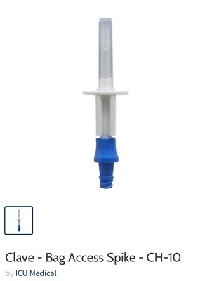 ICU Medical CH-10 ChemoClave™ Bag Spike | eBay