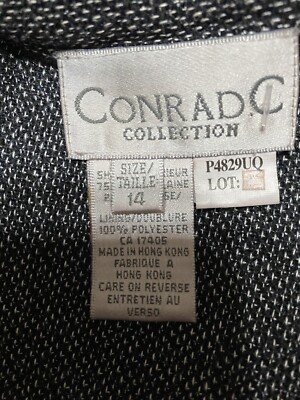 Conrad C collection Pencil Skirt W Slit Wool Silk Stretch Blend Size 14 ...