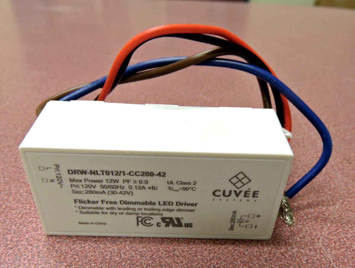 NEW CUVEE 12W Dimmable LED Driver 120V to 30V-42V 280mA Transformer ...