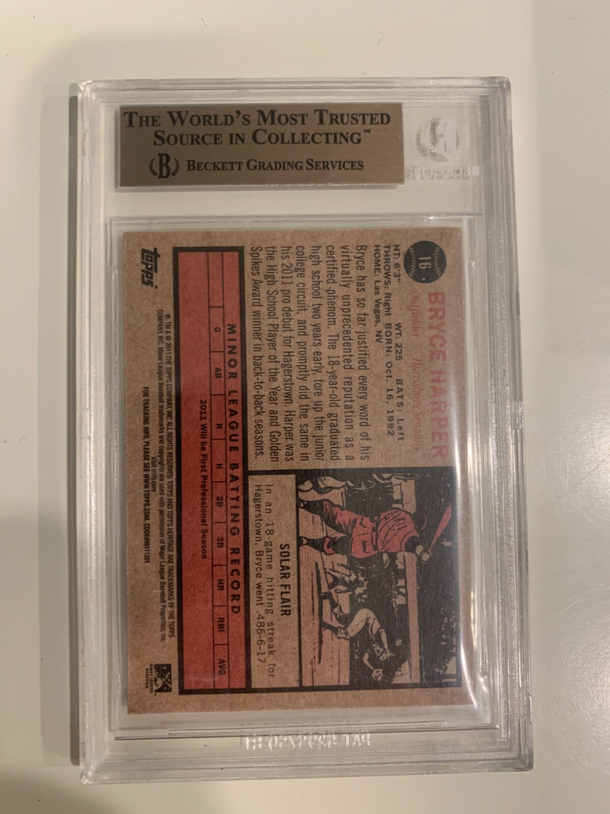 2011 Topps Heritage Minors #16 Bryce Harper RC BGS 9.5 | eBay