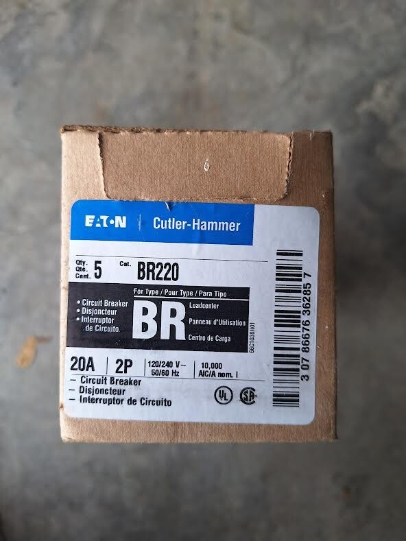 Eaton Cutler Hammer BR220 C220 2 pole 20 amp 5 pack breakers | eBay