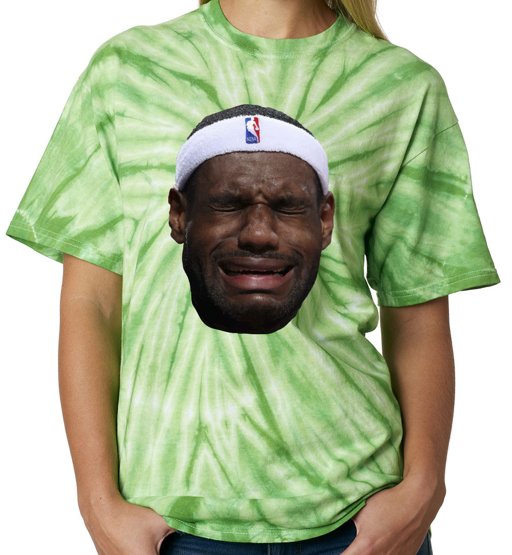 Tie-Dye Lebron James Boston Celtics Golden State Warriors "Crying Face ...