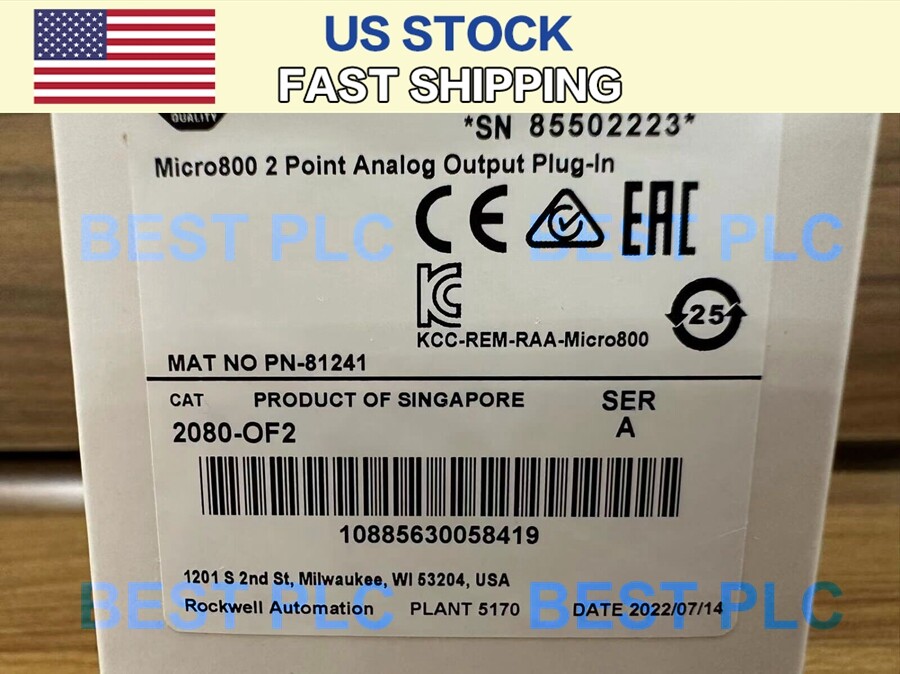 2PCS New Allen Bradley 2080-OF2 Micro800 2 Point Analog Output Plug-In ...