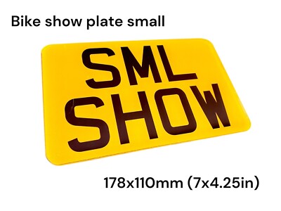 Small Motorcycle Number Plate Reg Registration 178x110 (7x4.25in) Show ...