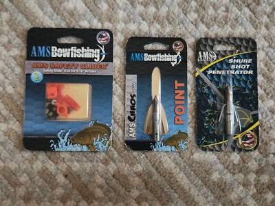 AMS BOWFISHING CHAOS POINT/ SHURE SHOT PENETRATOR / SAFETY SLIDES 2 PK ...