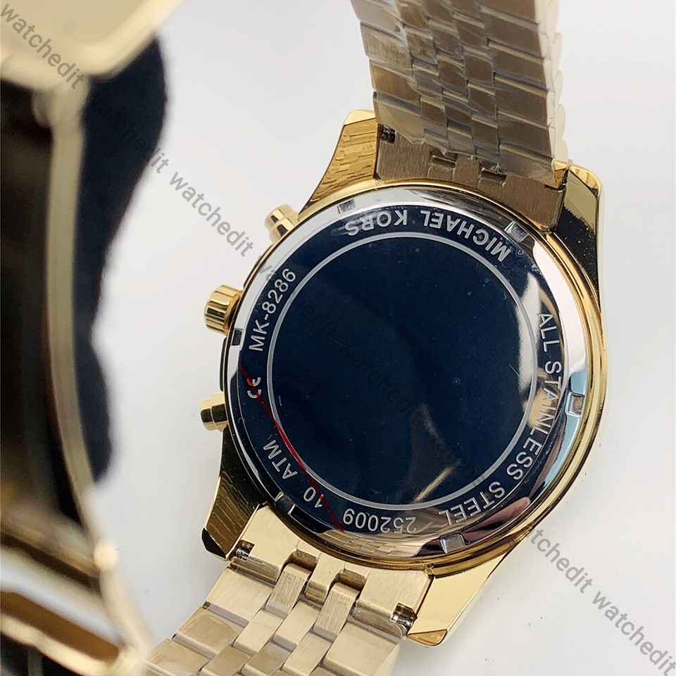 MICHAEL KORS MK8286 Lexington Gold Stainless Steel Bracelet Analog Men ...