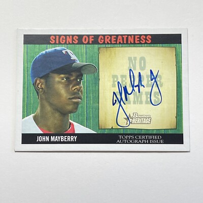2005 Bowman Heritage John Mayberry Signs of Greatness AU Auto Card #SG ...