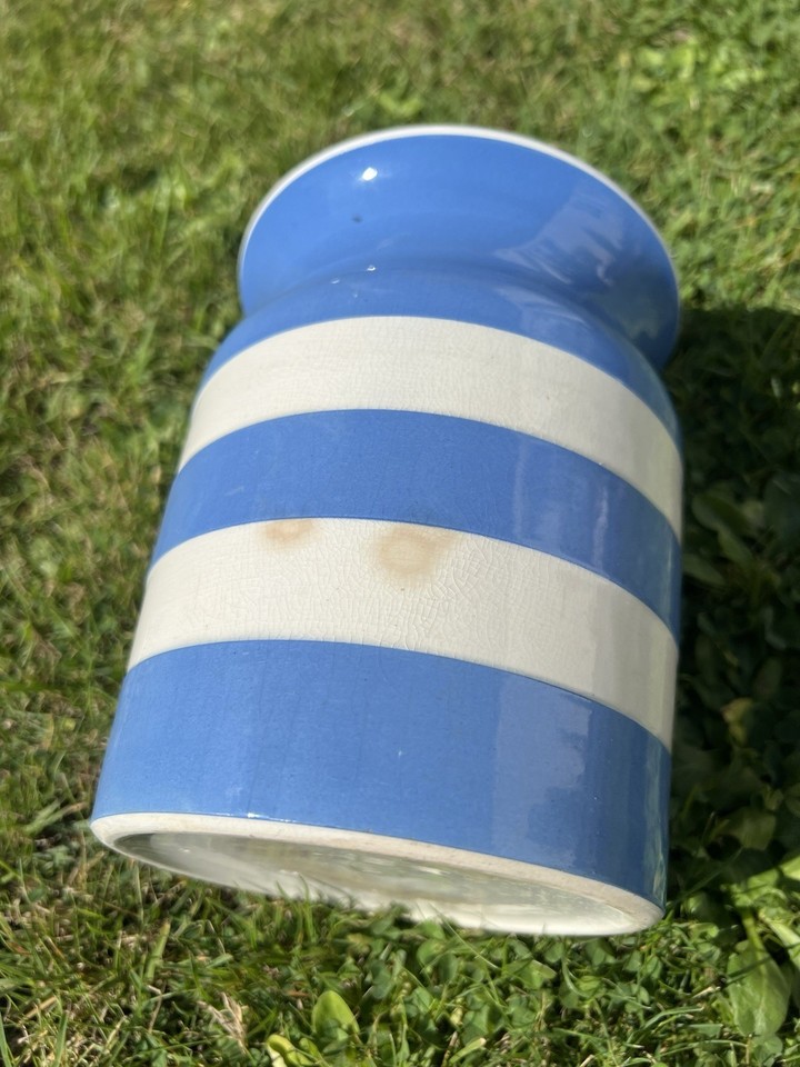 Vintage TG Green Blue & White Cornishware Storage Canister Jar - Green ...