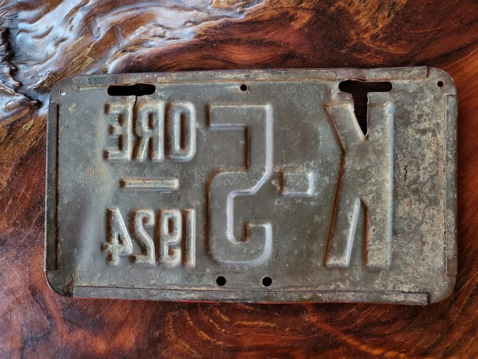 1924 Oregon Motorcycle License Plate. Good Original Paint | eBay