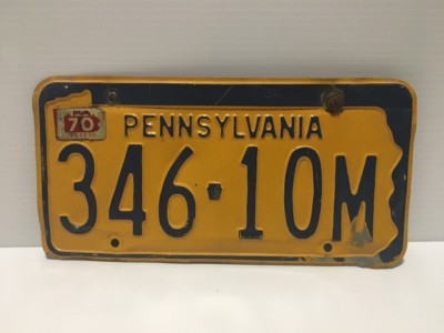 1970 Pennsylvania License Plate Man Cave Free Shipping (PA) | eBay