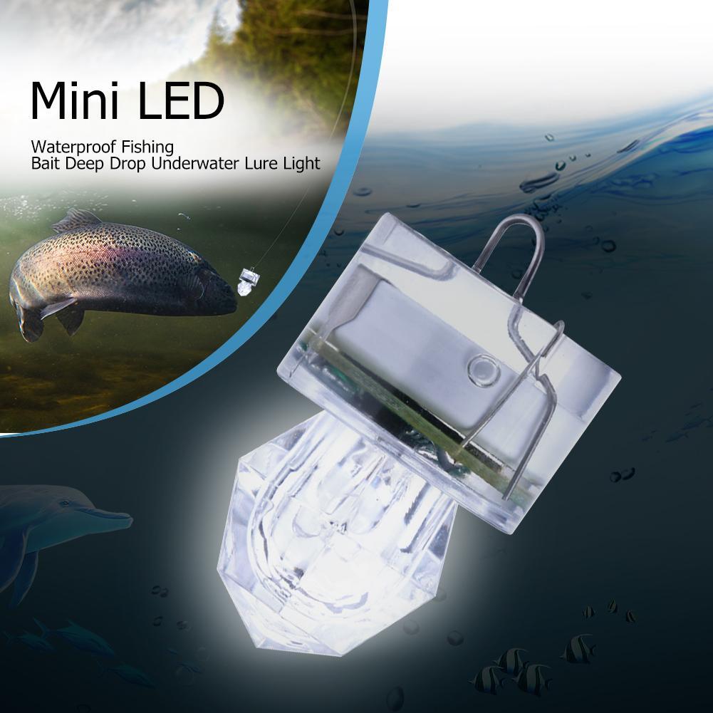 Mini LED Waterproof Fishing Bait Deep Drop Underwater Lure Light (White ...