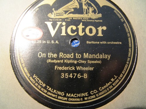 1913 REINALD WERRENRATH ON THE ROAD TO MANDALAY Wheeler KIPLING DANNY ...