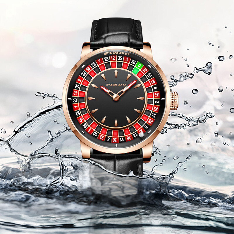 2024 PINDU Luxury Men's Automatic Watch 5ATM Casino Tourbillon Rotating ...