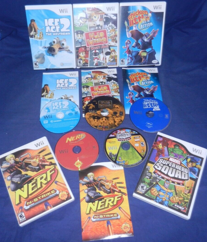 Wii; Help Wanted, Ice Age 2, Chicken Little, Marvel Super Hero Squad ...