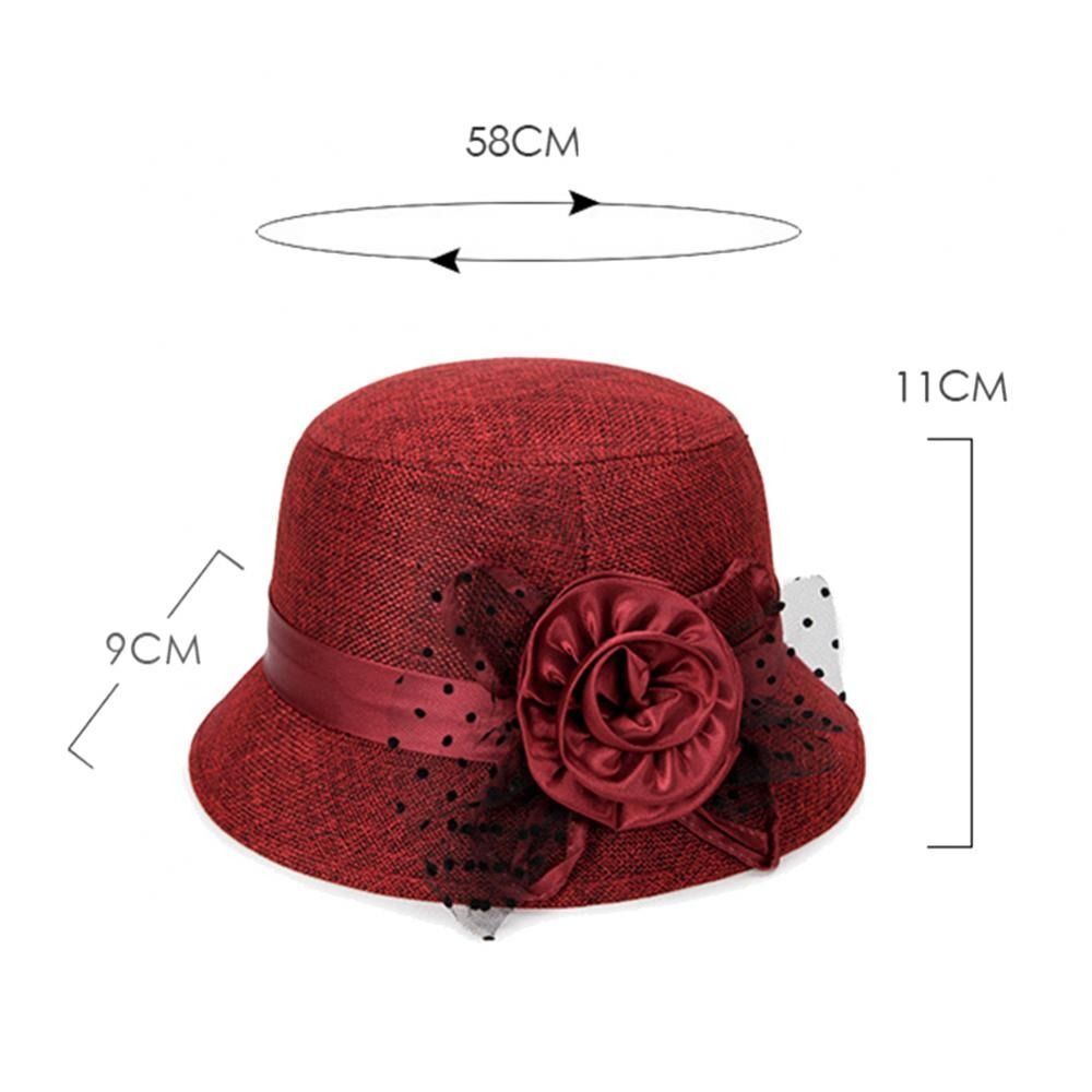 Vintage Mesh Flower Bowler Polka Dot Bucket Cap Bowler Dome Hat Women's ...
