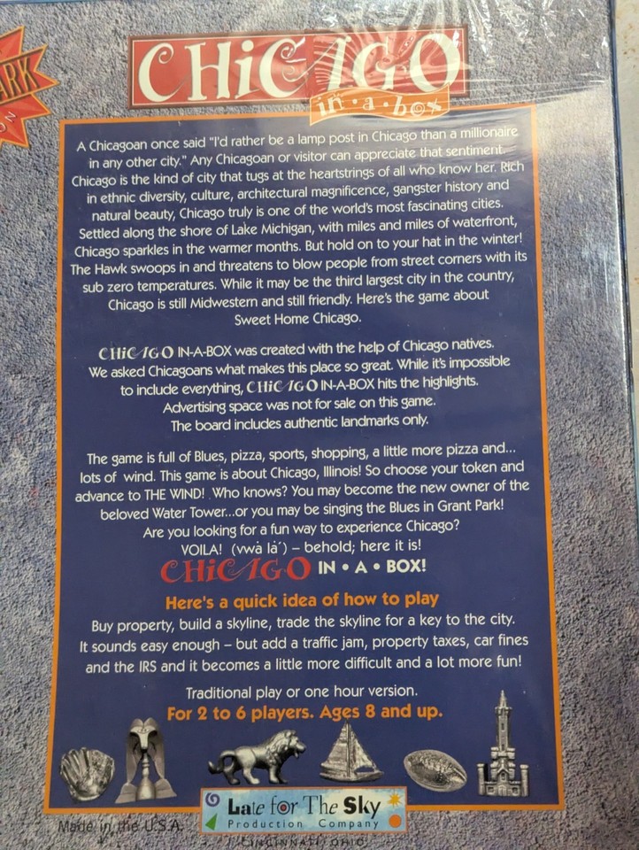 Chicago-Opoly Board Game Windy City Celebration Edition, Sealed Box | eBay