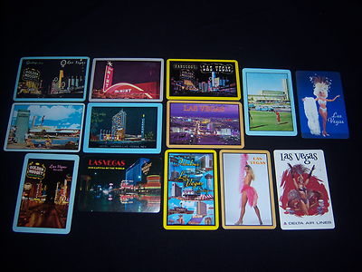 (15) single LAS VEGAS playing cards--VINTAGE--tourist SOUVENIR ...