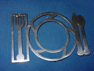 COPCO METAL TRIVET MODERN FLATWARE DESIGN WALL HANGING FORK KNIFE SPOON ...