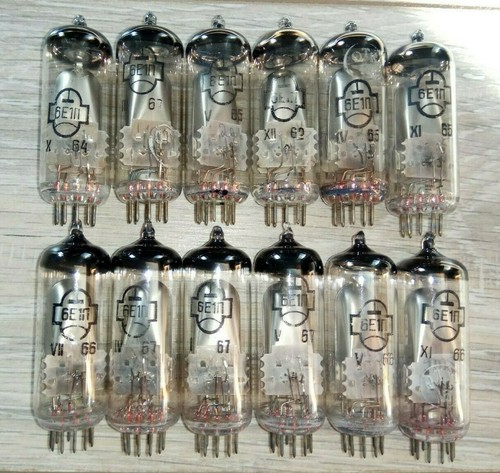 RARE! 2*6E1P / EM80 / 6BR5 MAGIC EYE TUBES NEW 1960-1969 years Tested ...