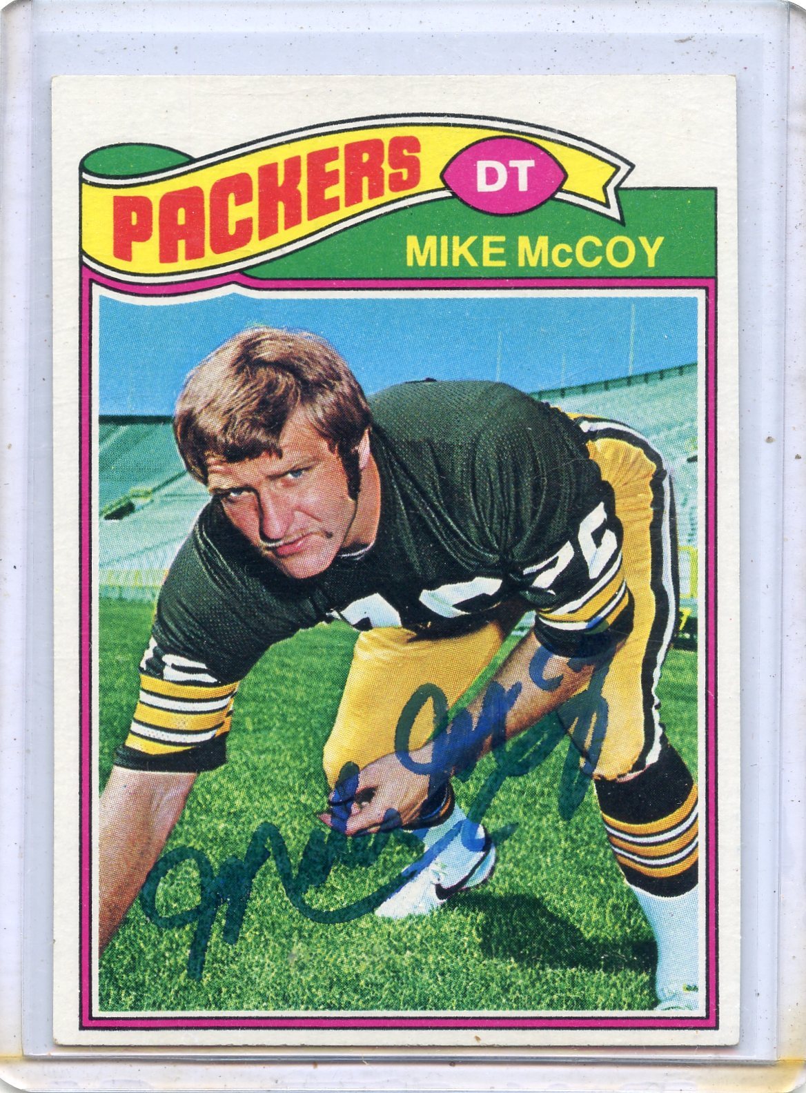 1977 TOPPS FOOTBALL #44 MIKE McCOY, AUTOGRAPH, GREEN BAY PACKERS 021818 ...