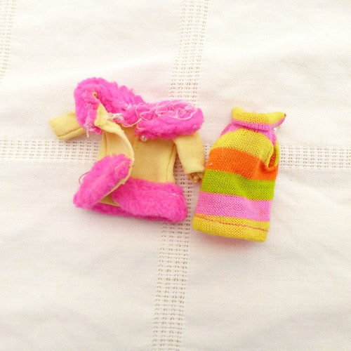 Vintage Pippa Topper Dawn Doll Huggly Snuggly Yellow & Pink Coat & Top ...