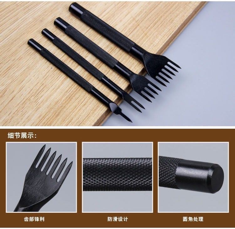 Leather Craft Tools Hole Punches Stitching Punch Diamond Chisel Tool ...