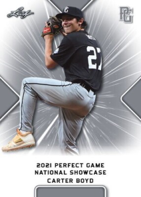 "MINT" CARTER BOYD 2021 LEAF PERFECT GAME ALL-AMERICAN ROOKIE CARD #145 ...