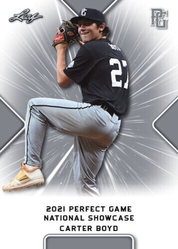 "MINT" CARTER BOYD 2021 LEAF PERFECT GAME ALL-AMERICAN ROOKIE CARD #145 ...