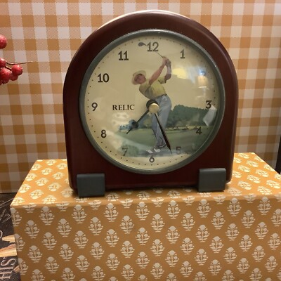 Vintage Golfer Inspired~RELIC~Battery Operated Clock~Excellent~Works ...