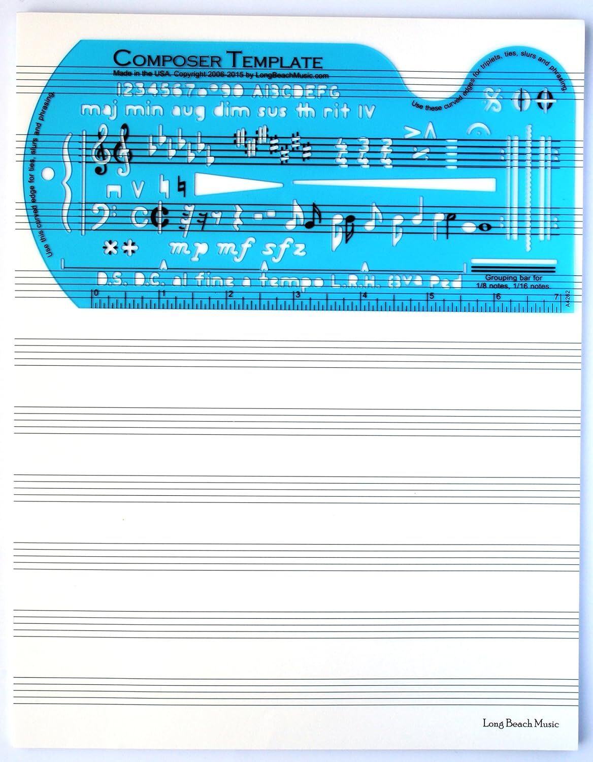Song Writer's Composing Template Stencil for Music Notes Symbols with ...