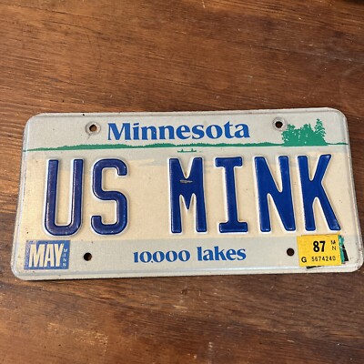 Minnesota Vanity License Plate US MINK | eBay