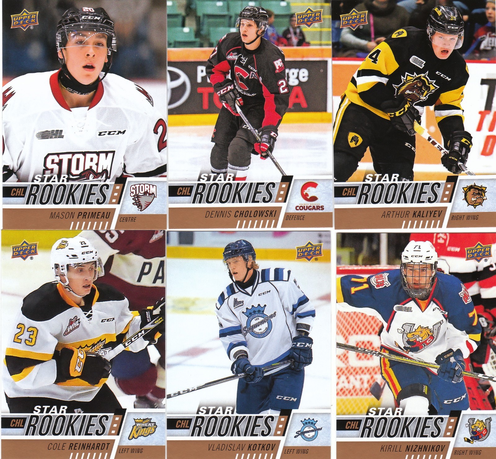 17/18 2017/18 Upper Deck CHL Star Rookie #377 Cole Reinhardt - Brandon ...