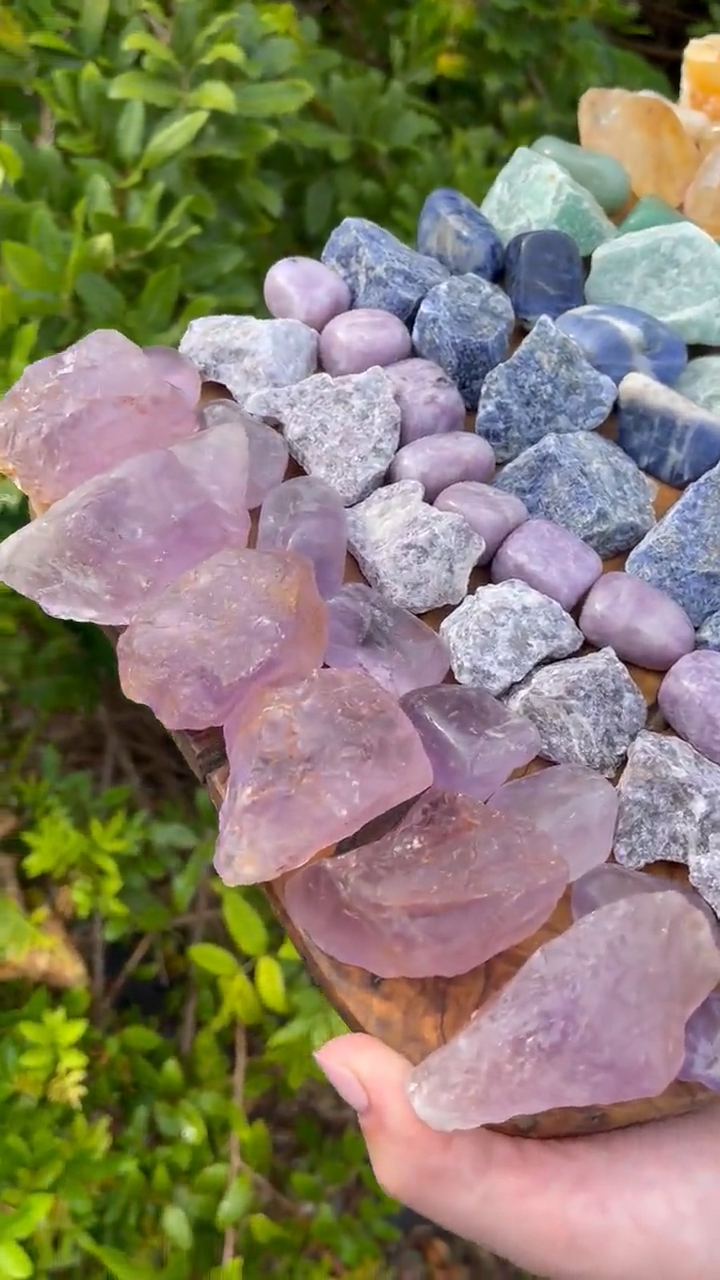 2 Stone Crystal Set: 1 Rough & 1 Tumbled Stone: You Choose the Type ...