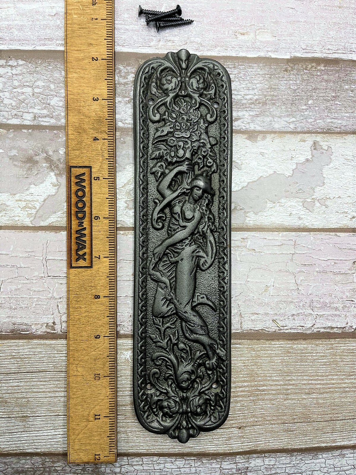 HEAVY DUTY HAND CAST IRON DOOR FURNITURE- BLACK FINISH- KNOCKER -HINGES ...