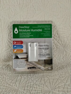 DewStop Smart Bathroom Fan Control Ultra Moisture -Sensing HS-C00 White ...
