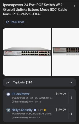 IPCamPower 24-Port PoE Switch with 2 Gigabit Uplink Ports IPCP-24P2G ...