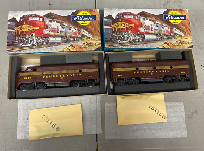 2pc Lot ATHEARN Pennsylvania PRR F7A F7B HO Diesel Locomotive Set Train ...