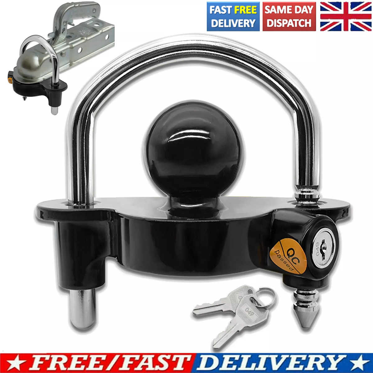 Hitch Locks With Keys Adjustable Caravan Parts Tow Ball Security Anti ...