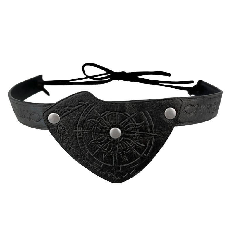 Men Medieval Embossed Eye Patches Vintage Leather Eye Covers Pirate Eye ...