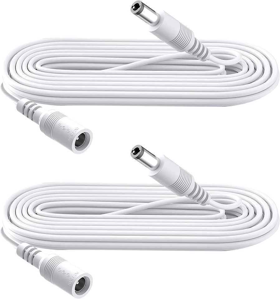 2-Pack 2m DC Power Extension Cable, Plug 5.5mm x 2.1mm, Male to Female ...