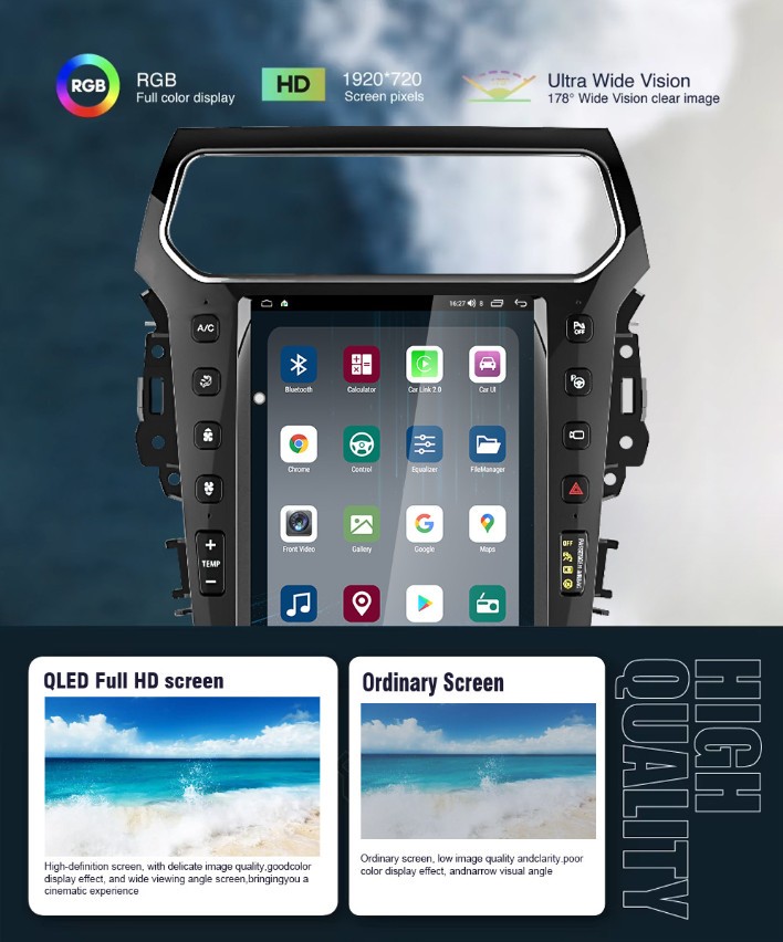 13.6" Car Radio Stereo GPS Carplay Android Auto For Ford Explorer 2011 ...