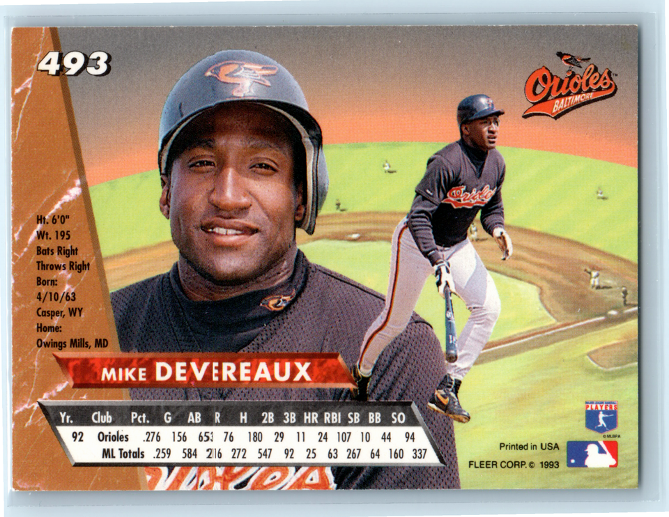 1993 Fleer Ultra Mike Devereaux #493 | eBay
