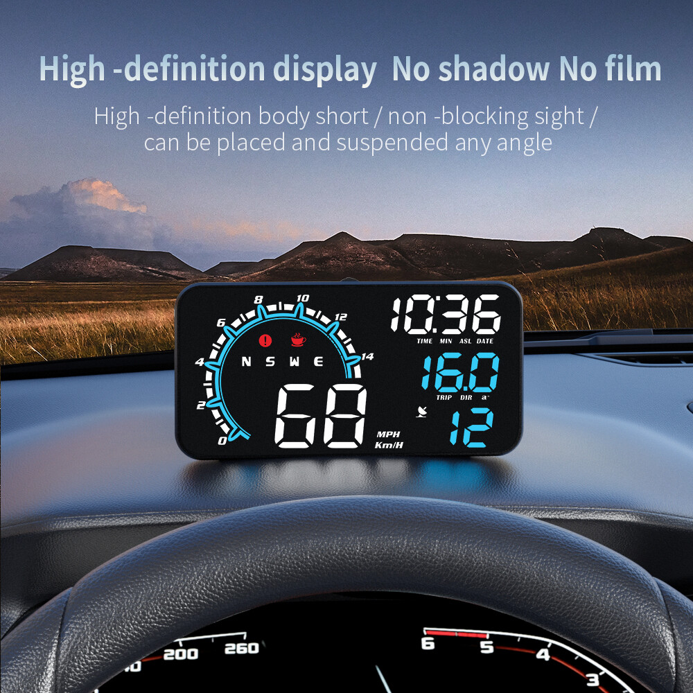 5.8" Car Digital Speedometer Head Up Display GPS HUD Odometer Overspeed ...